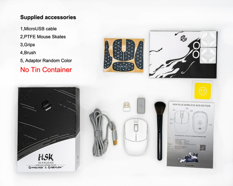 White HSK plus Wireless mouse packing list – X-Raypad